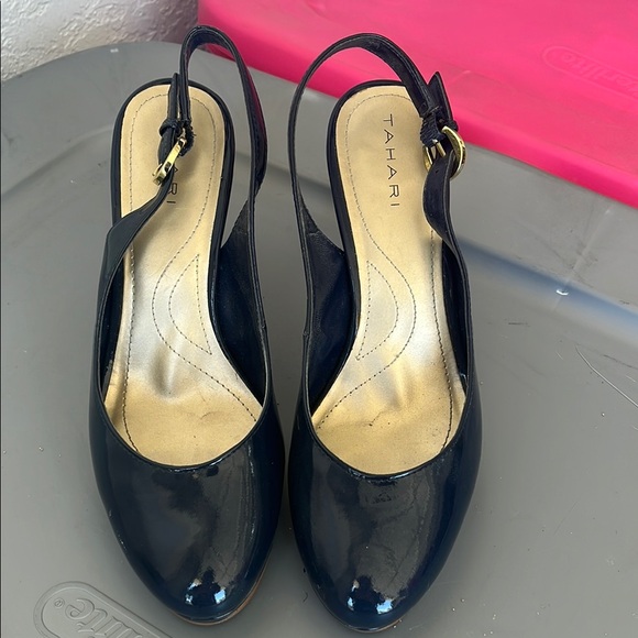 Tahari | Shoes | Tahari Womens Navy Blue Slingback Heels | Poshmark